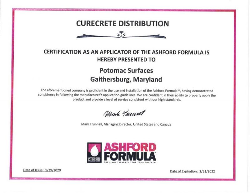 CERTIFICATES POTOMAC SURFACES resize - Potomac Surfaces